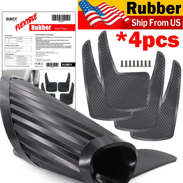 SET OF 4× UNIVERSAL RUBBER MUD FLAPS SPLASH GUARDS CAR AUTO PICKUP VAN ...