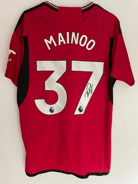 KOBBIE MAINOO GENUINE hand signed Manchester united 23 24 shirt exact ...