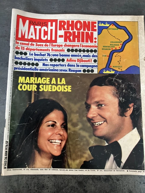 PARIS MATCH N°1413 26/6/1976 Roi Carl Gustav Jayne Mansfield Verdun ...