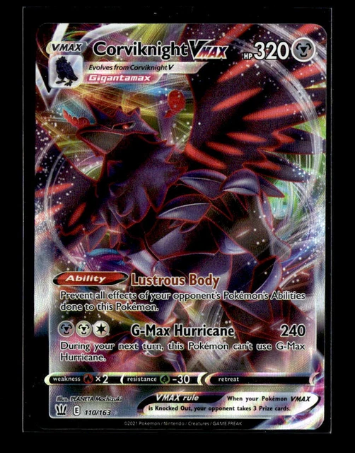 POKEMON CORVIKNIGHT VMAX 110/163 Sword Shield Battle Styles Ultra Rare ...