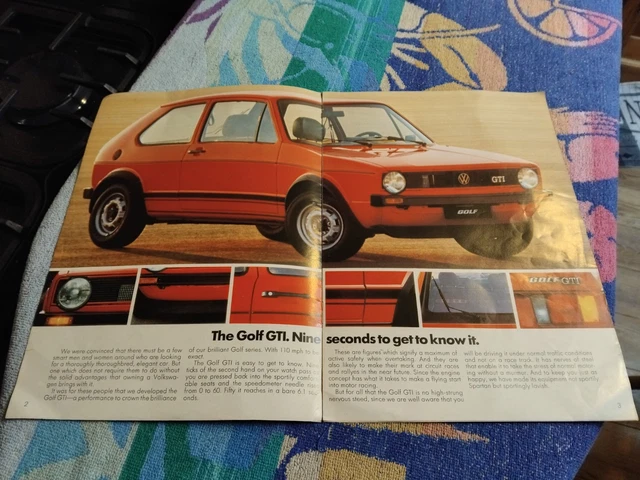 VOLKSWAGEN GOLF GTI Mk1 LHD 1976 UK Market Brochure Good Condition FREE ...