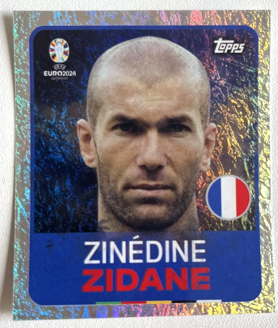 STICKER TOPPS UEFA Euro 2024 Zinedine Zidane France # Leg 8 Legend EUR ...