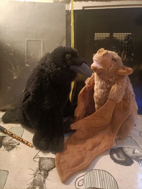 WILD REPUBLIC CUDDLEKINS Bat and Raven 12 Inch Soft Plush Toy Halloween ...