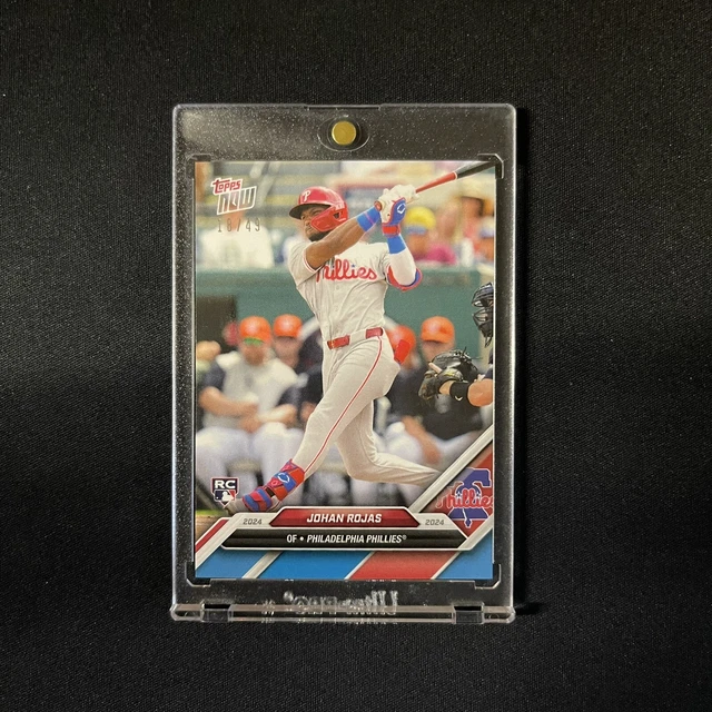 JOHAN ROJAS 2024 Topps Now Opening Day recrue noire parallèle /49 BLEU ...