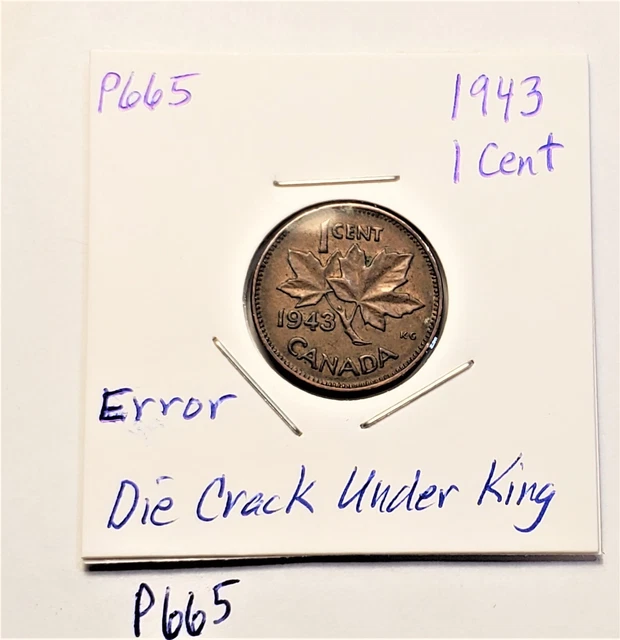ERROR 1943 DIE Crack Under King 1 Cent Penny P665 $3.99 - PicClick CA