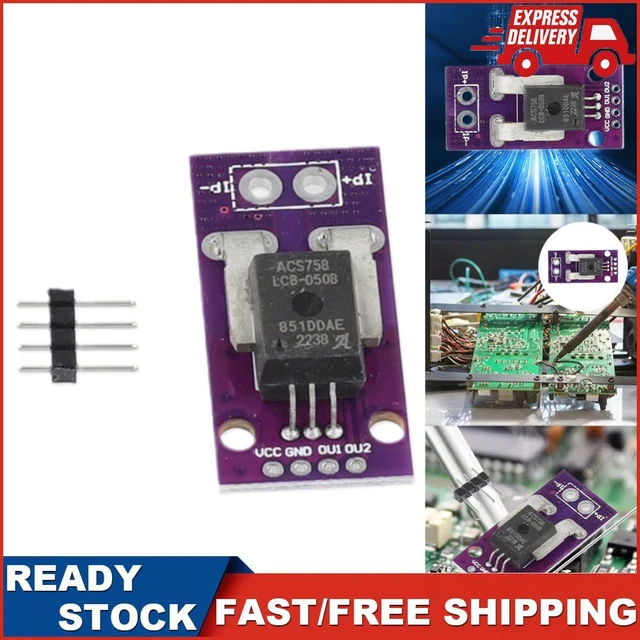 ACS758LCB-050B-PFF-T LINEAR CURRENT Hall Current Sensor Module 50A 100A for DIY £6.83 - PicClick UK