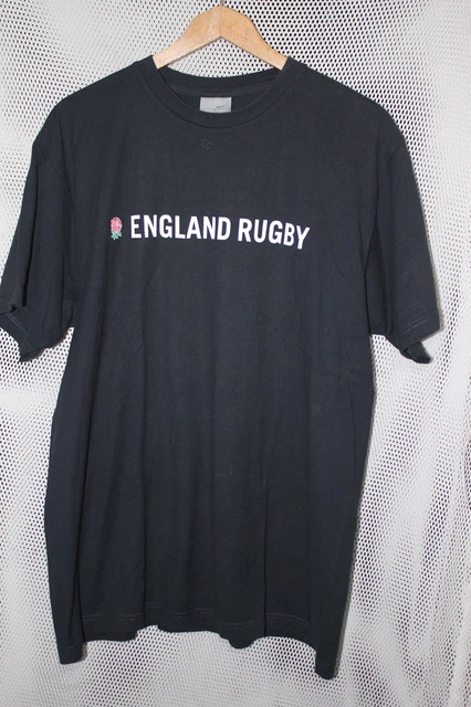 NIKE ENGLAND RUGBY T-Shirt Large 1990s Back Print Rare Statistics ...