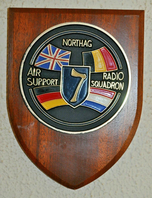 NORTHAG AIR SUPPORT Radio Squadron regimental mess wall plaque shield ...