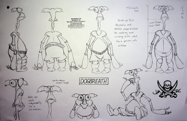 TREASURE PLANET PRODUCTION Animation Character Layout Model SHEET COPY ...