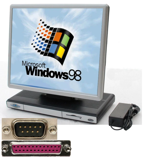 COMPUTER WITH 43CM Monitor Windows 98 RS-232 Serial Lpt Parallel Ms-dos ...