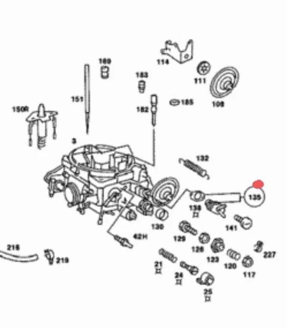 MERCEDES W123 250 M123 Alloggiamento Avviamento Carburatore Solex 4A1 ...