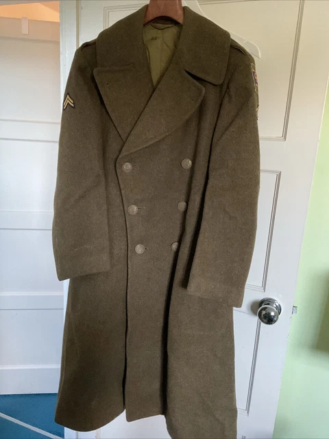 WW2 US ARMY greatcoat original USA Insignia re-enactments £100.00 ...