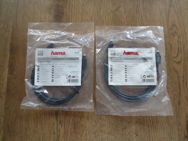 Hama 2x Optical Fibre Cable Lichtleiter Kabel Audio 15 M Eur 700 Picclick De