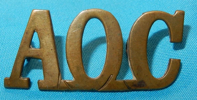 WW1 ERA ORIGINAL Aoc Army Ordnance Corps Shoulder Titles Badge British ...