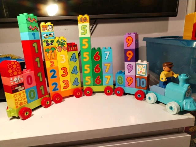 LEGO DUPLO NUMBER Train 4 Trailers One Engine One Driver Various ...
