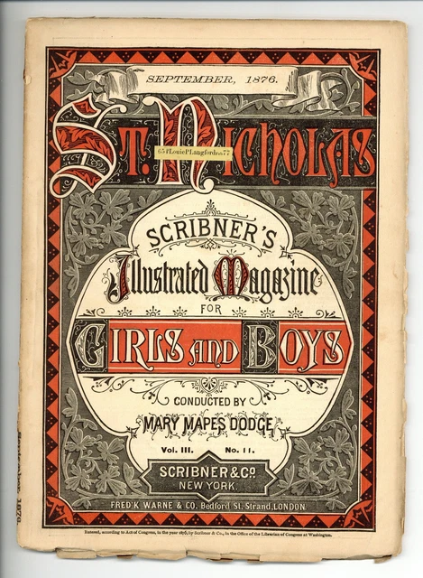 ST. NICHOLAS MAGAZINE Vol. 3 #11 GD 1876 £12.26 - PicClick UK