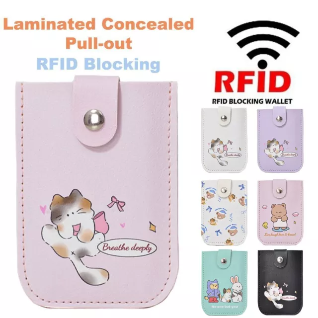 LAMINATED CONCEALED ID Card Holder Pull-out Type Business Card Case ...