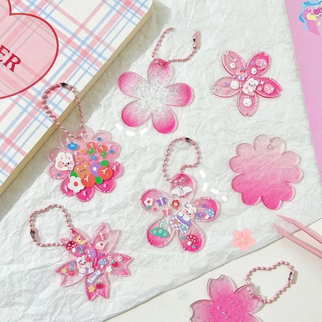 HANDMADE CARTOON GOOKA Set Sakura Gradient DIY Keychain Making Kit Kids ...