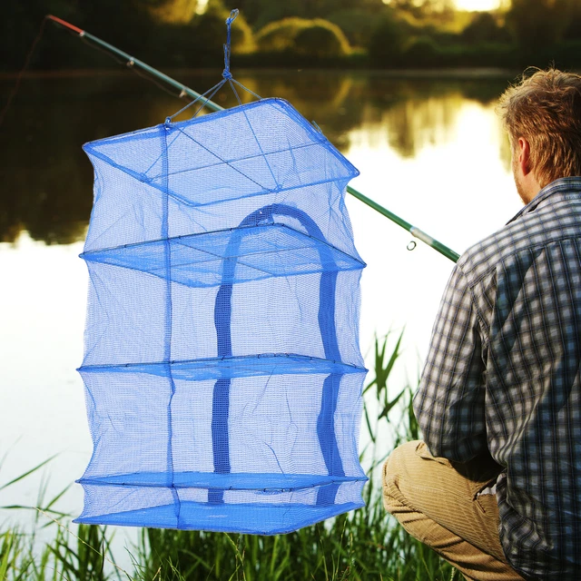 4-TIER FOLDING FISH Drying Net Hanging Vegetable/Fruit Drying Mesh ...