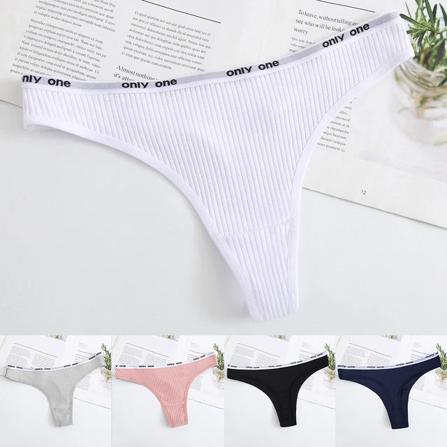 MUTANDINE INTIMO SEXY vita bassa donna cotone lettera tinta unita ...