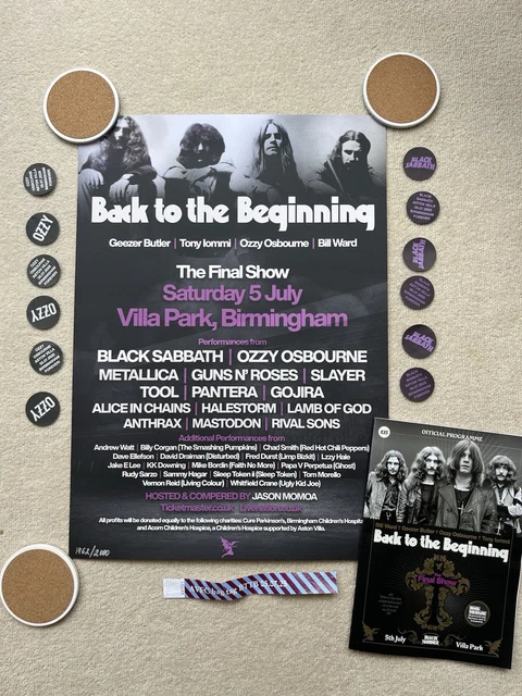 BLACK SABBATH RARE Back To The Beginning Ozzy Bundle Poster Programme ...