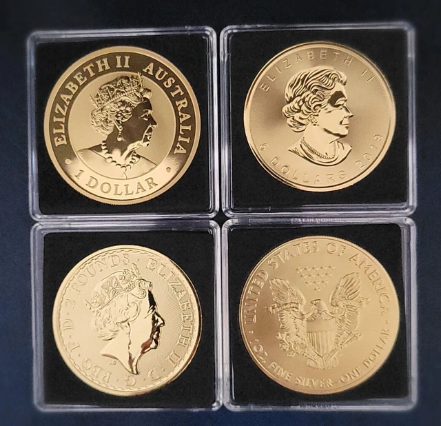SOLID SILVER 8 x 1oz Coin Set 2xBritannia 2xEagle 2xMaple 2xKookaburra ...