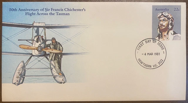 FDC 1981 50TH Anniversary Of First Flight Across The Tasman Pre Stamped Envelope EUR 1,21 ...
