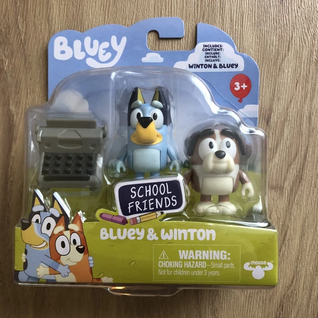 BLUEY & WINTON & Typewriter Playset, School Friends Figures, Blue ...