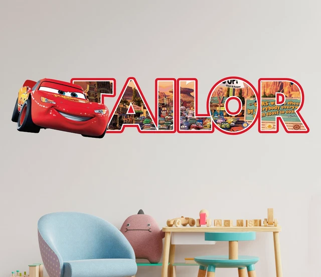 LIGHTNING MCQUEEN CARS Movie Custom Vinyl Stickers 3D Wall Decals Name ...