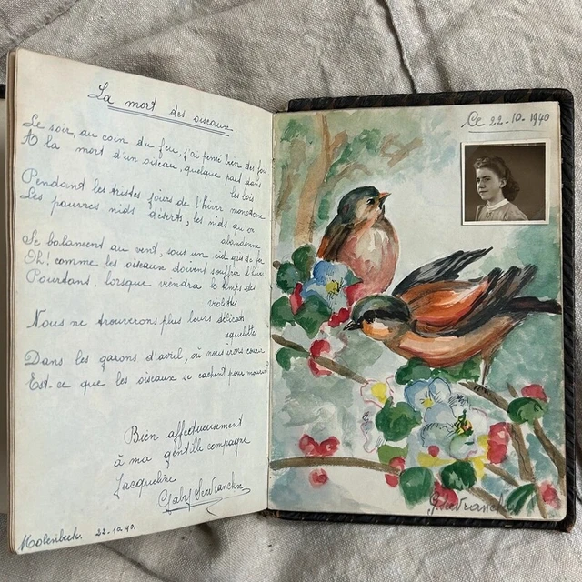 CARNET DE POESIE 1939 Jacqueline Amitié Souvenirs Dessin Aquarelle EUR 130,00 - PicClick FR