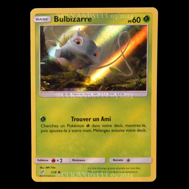 CARTE POKÉMON BULBIZARRE 1/18 DET - Détective Pikachu EUR 1,00 ...