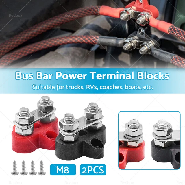 BUS BAR TERMINAL Blocks Heavy Duty M8+M8 Positive Power Distribution ...