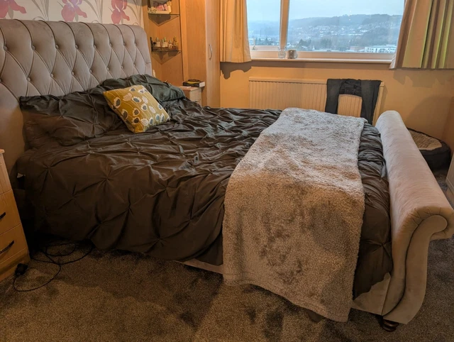 KING SIZE GREY Sleigh Style Bed Frame £104.70 - PicClick UK