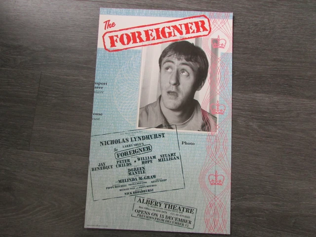 NICHOLAS LYNDHURST IN the FOREIGNER Original Albery Theatre Poster £17. ...