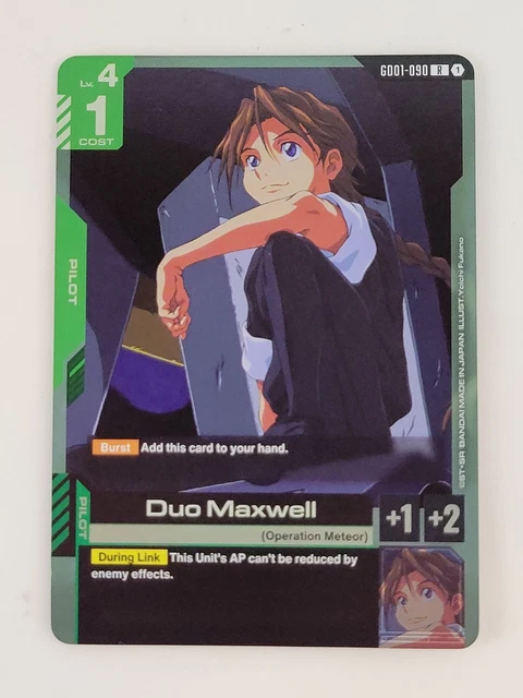DUO MAXWELL GD01-090 R Newtype Rising Rare Foil Gundam Card Game TCG NM ...