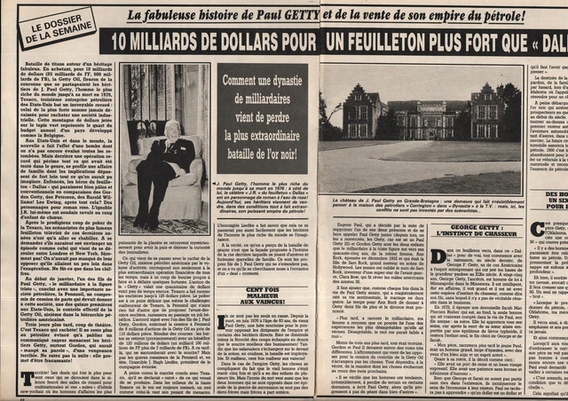 COUPURE DE PRESSE Clipping 1984 Paul Getty plus fort que Dallas (4 pages) EUR 5,00 - PicClick FR