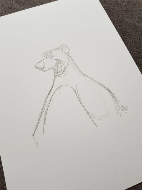 DISNEY BALOO SKETCH Construction Model Pencil Drawing Original Art ...