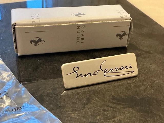 GENUINE FERRARI ENZO OEM centre console badge script emblem new boxed £ ...
