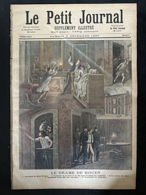 LE PETIT JOURNAL 1890 - N° 2 Le Drame De Rouen - Les Corbeaux EUR 5,00 ...