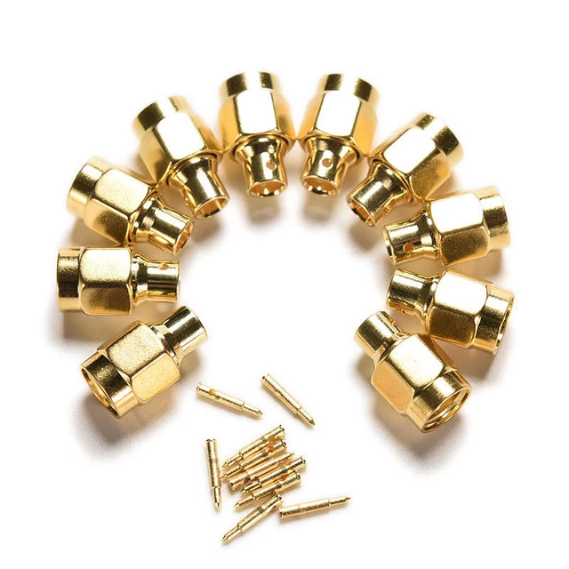 10PCS SMA MALE Plug Solder For Semi-Rigid RG402 0.141" Cable RF ...