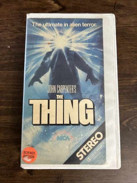 THE THING VHS 1982 MCA Rainbow Stereo John Carpenter Horror 1st Release ...