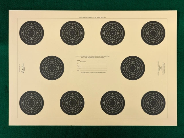 NSRA 25Y RIFLE Targets x 50 (2510BM/89-18) £16.14 - PicClick UK