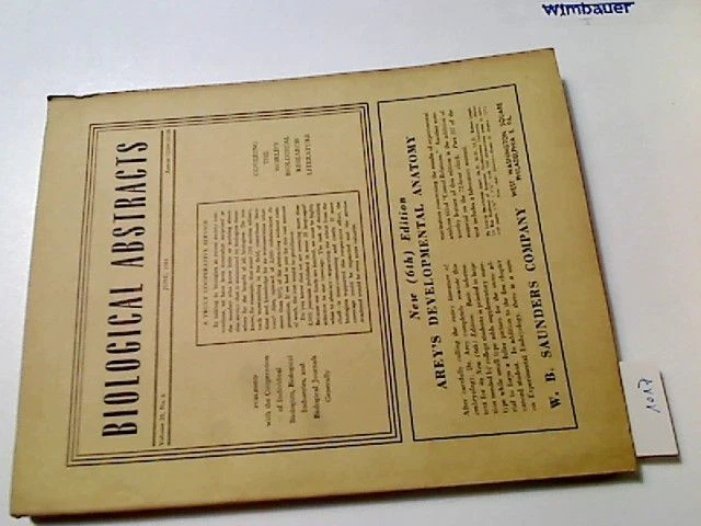 JUNE 1954, BIOLOGICAL Abstracts from the World's Biological research ...