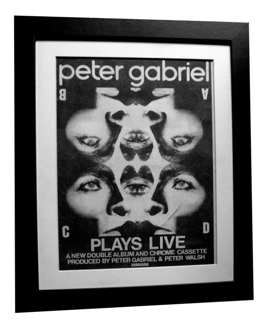 PETER GABRIEL+PLAYS LIVE+POSTER+AD+RARE+ORIGINAL 1983+FRAMED+EXPRESS ...