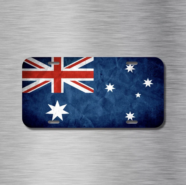 AUSTRALIAN FLAG VEHICLE License Plate Front Auto Tag Australia Melborne ...
