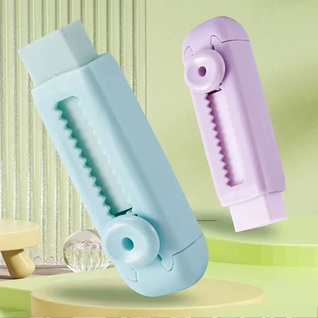 CREATIVE RETRACTABLE PUSH Pull Eraser Student Writing Drawing ...