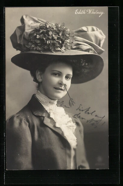 SCHAUSPIELERIN EDITH WHITNEY mit elegantem Hut, Ansichtskarte EUR 5,00 ...