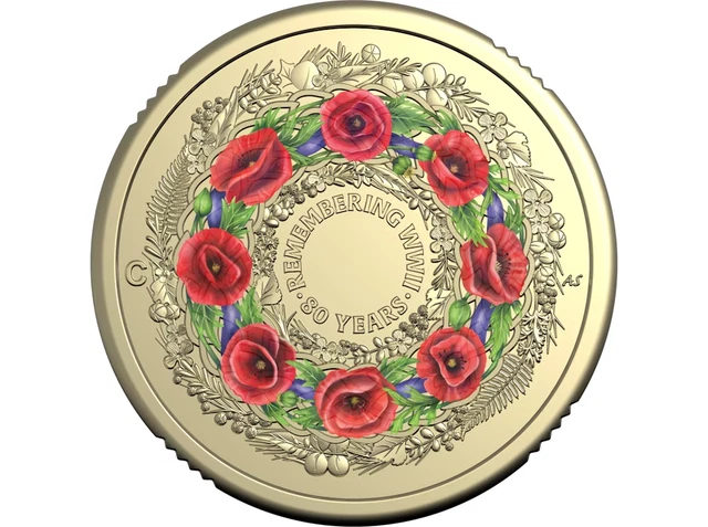 2025 $2 C Mint Mark Remembrance 80th Anniversary of WW2 Coloured Coin ...