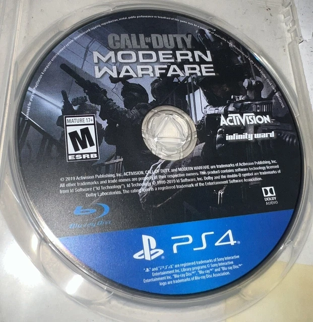 CALL OF DUTY: Modern Warfare (Sony PlayStation 4, 2019) disque PS4 ...