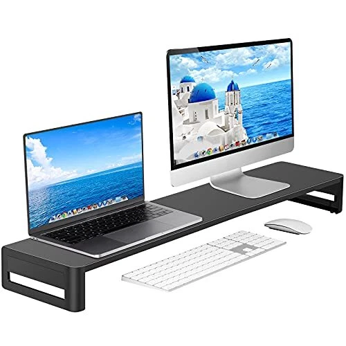 VAYDEER DUAL MONITOR Stand Riser, Aluminium Monitor Stand Support Data ...